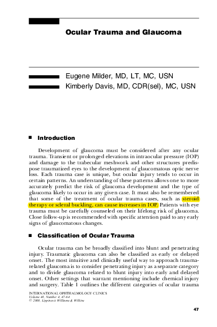 (PDF) Ocular Trauma and Glaucoma