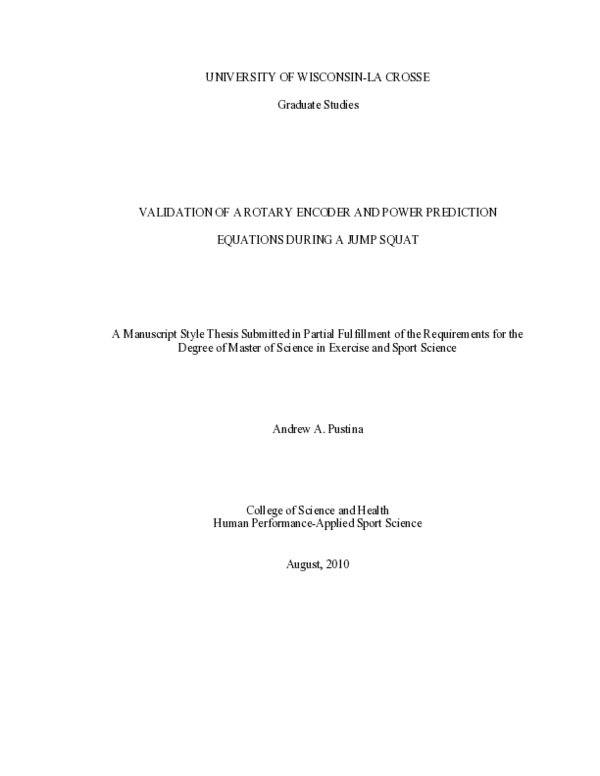 (PDF) Validation of a Rotary Encoder and Power Prediction Equations ...