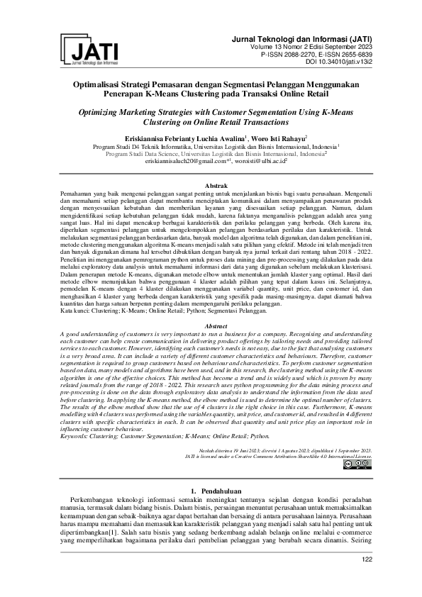 (PDF) Optimalisasi Strategi Pemasaran dengan Segmentasi Pelanggan ...