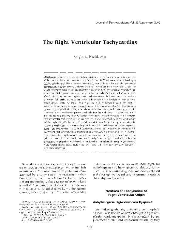 (PDF) The right ventricular tachycardias | Sergio Pinski - Academia.edu