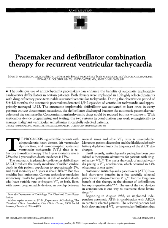 (PDF) Pacemaker and defibrillator combination therapy for recurrent ...