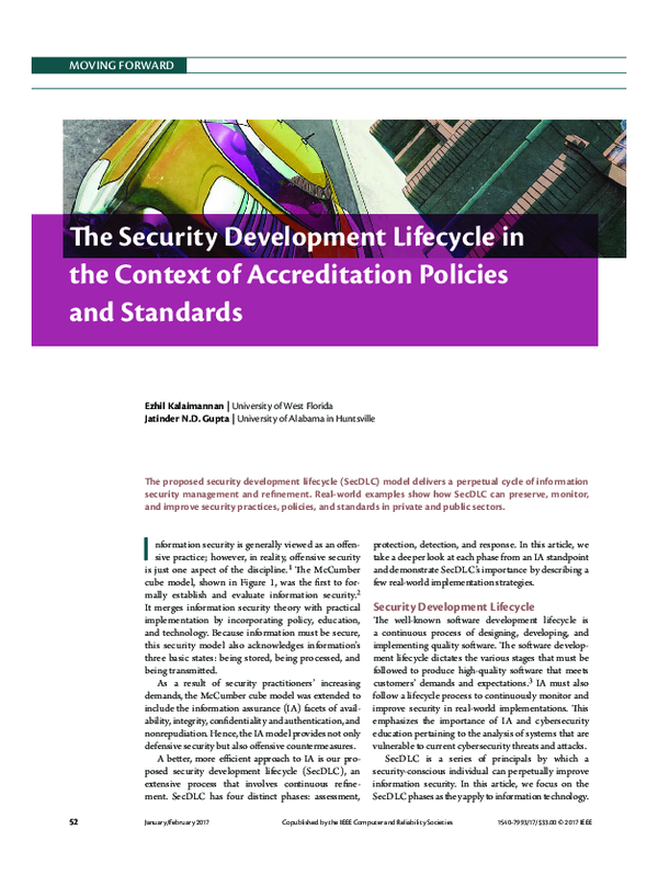 (PDF) The Security Development Lifecycle in the Context of ...