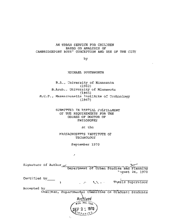(PDF) An urban service for children based on analysis of Cambridgeport ...
