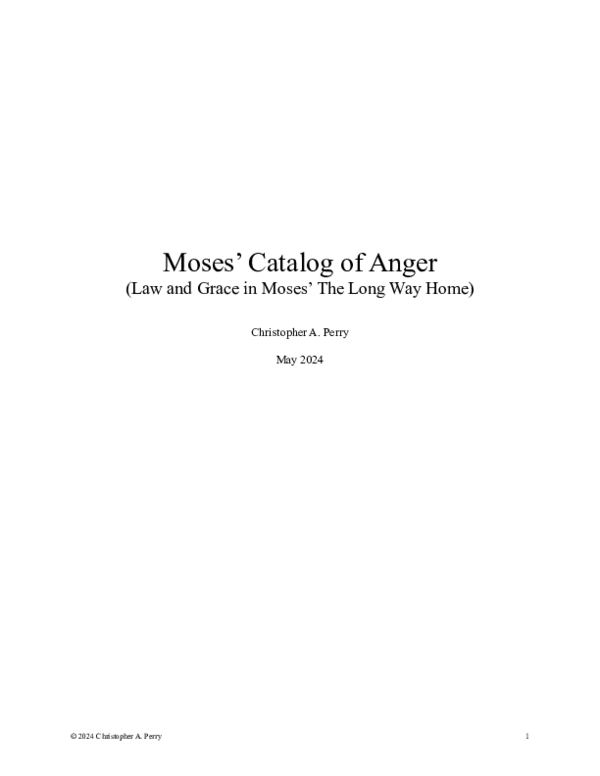 (PDF) Moses' Catalog of Anger