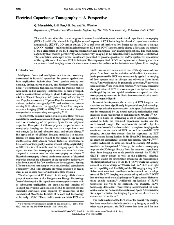 (PDF) Electrical Capacitance Tomography − A Perspective