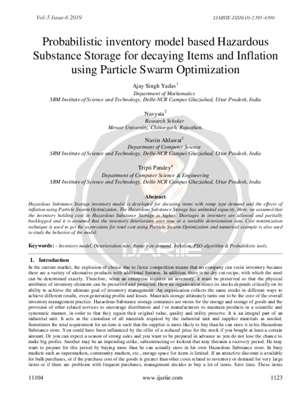 (PDF) Probabilistic inventory model based Hazardous Substance Storage ...