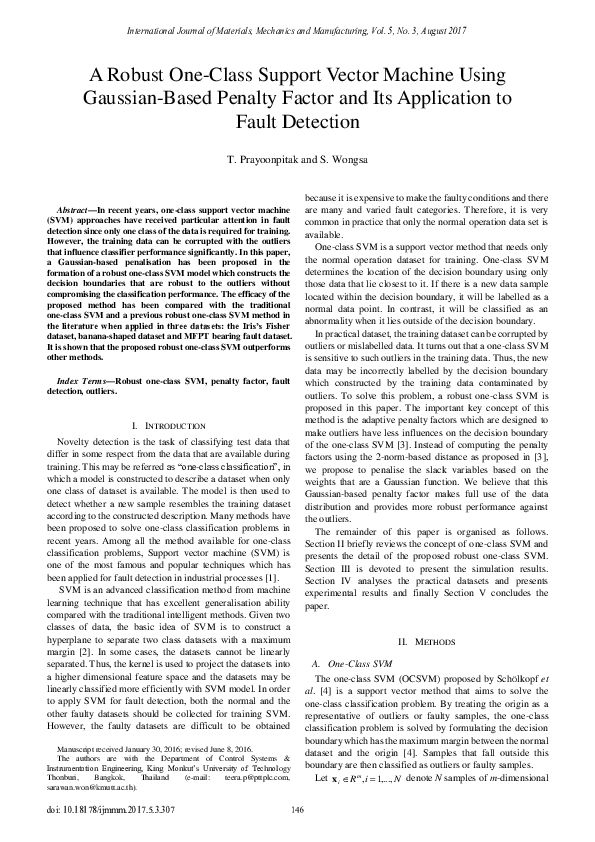 (PDF) A Robust One -Class Support Vector Machine Using Gaussian -Based ...