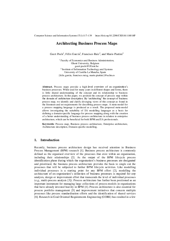 (PDF) Architecting business process maps
