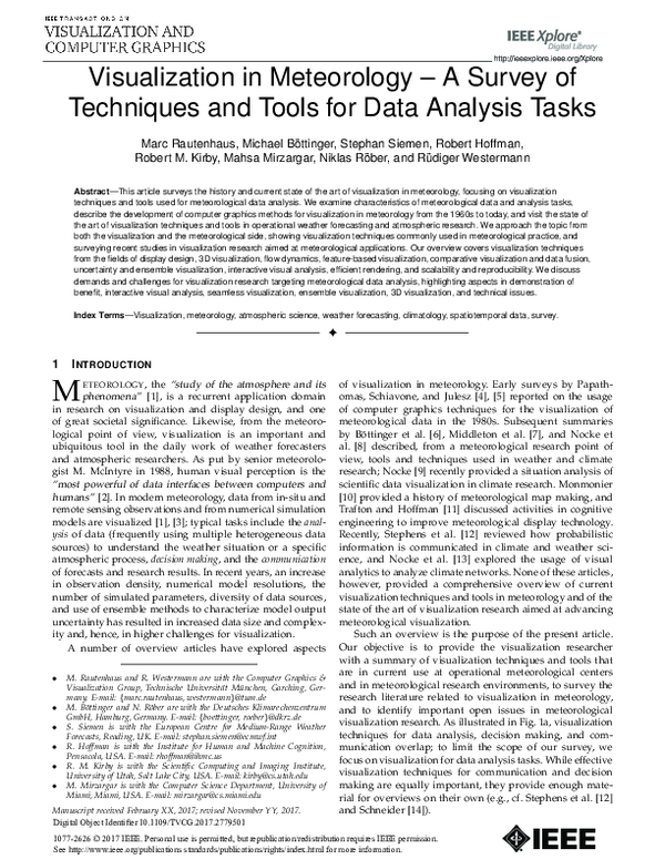 (PDF) Visualization in Meteorology—A Survey of Techniques and Tools for Data Analysis Tasks