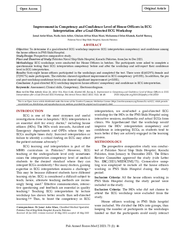 (PDF) Improvement in Competency and Confidence Level of House Officers ...
