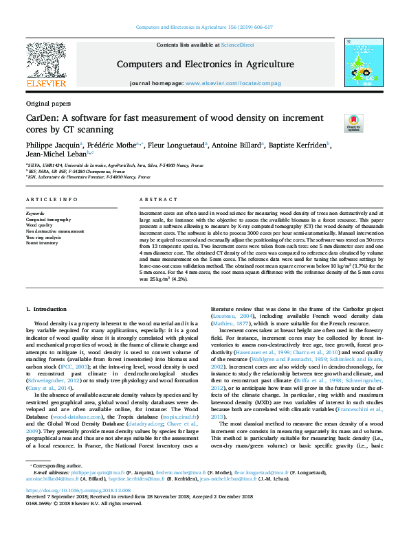 (PDF) CarDen: A software for fast measurement of wood density on ...