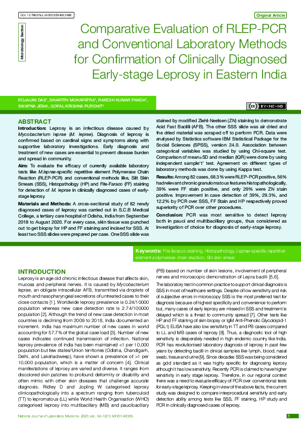 (PDF) Comparative Evaluation of RLEP-PCR and Conventional Laboratory ...