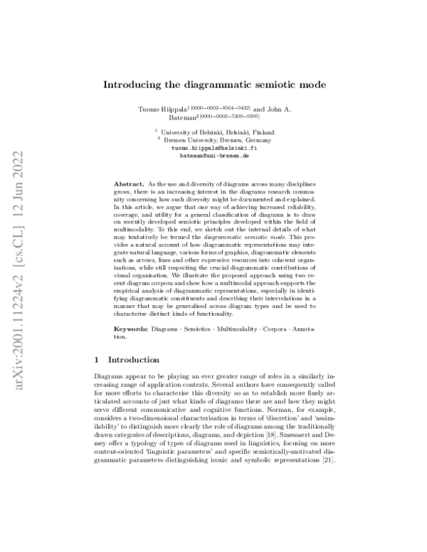 (PDF) Introducing the diagrammatic semiotic mode