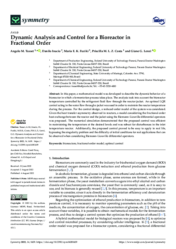 (PDF) Dynamic Analysis and Control for a Bioreactor in Fractional Order