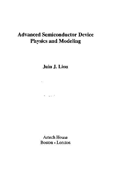 (PDF) Advanced semiconductor device physics and modeling