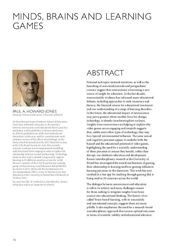 (PDF) Minds, Brains and Learning Games