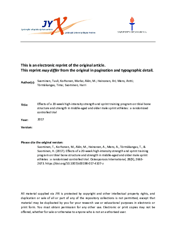 (PDF) Effects of a 20-week high-intensity strength and sprint training ...