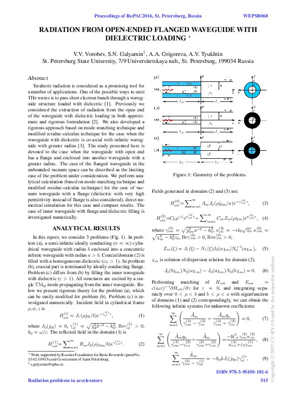 (PDF) Radiation From Open-Ended Flanged Waveguide With Dielectric Loading
