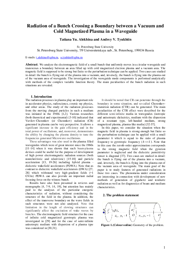 (PDF) Radiation of a Bunch Crossing a Boundary between a Vacuum and a ...