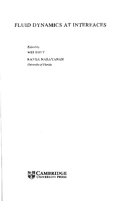 (PDF) Fluid Dynamics at Interfaces