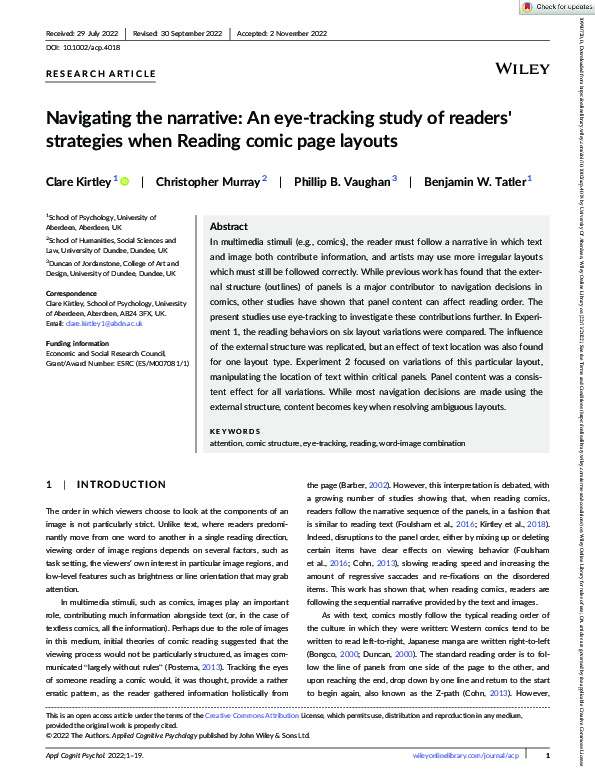 (PDF) Navigating the narrative: An eye‐tracking study of readers ...