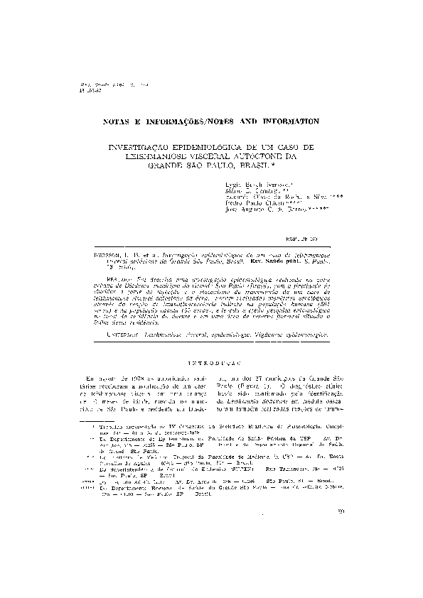 (PDF) Epidemiological survey of one cose of autochthonous visceral ...