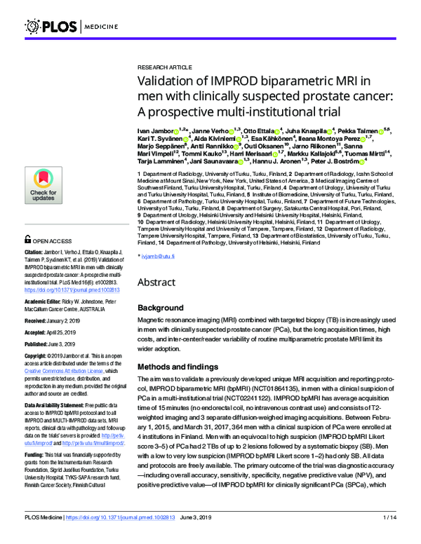 (PDF) IMPROD biparametric MRI in men with a clinical suspicion of ...