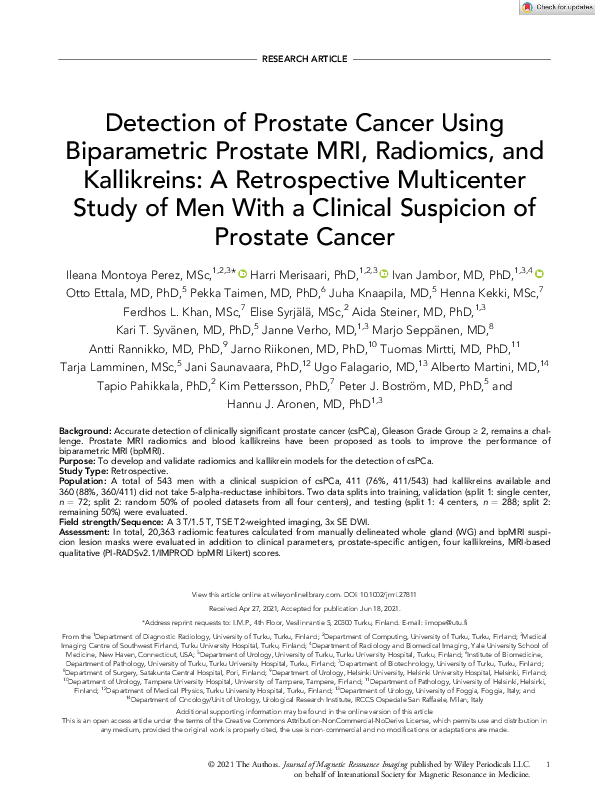 (PDF) Detection of Prostate Cancer Using Biparametric Prostate MRI ...