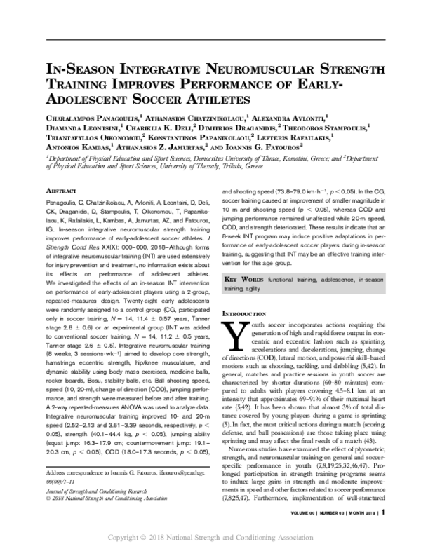 (PDF) In-Season Integrative Neuromuscular Strength Training Improves ...