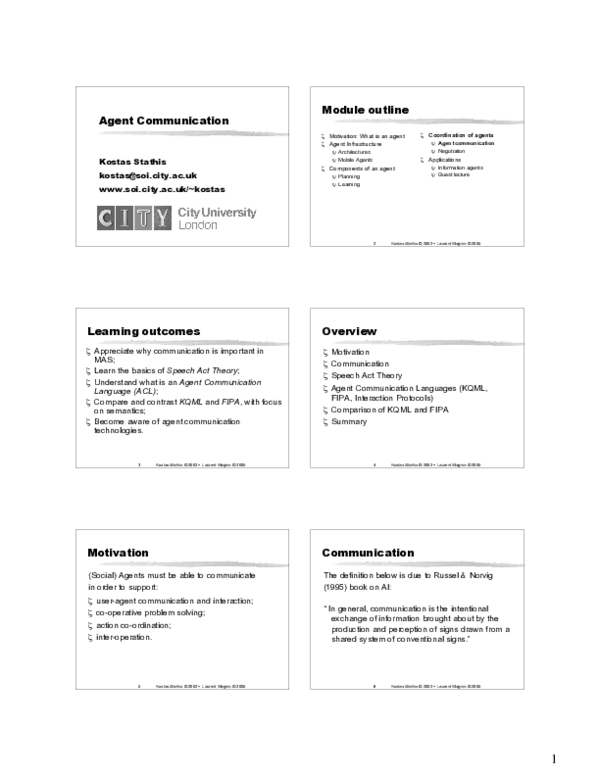 (PDF) Agent Communication