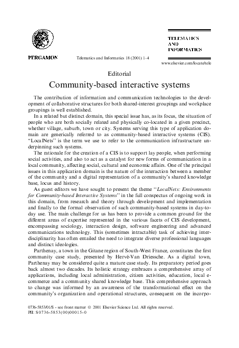 (PDF) Community-based interactive systems