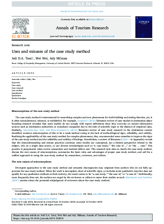 (PDF) Uses and misuses of the case study method