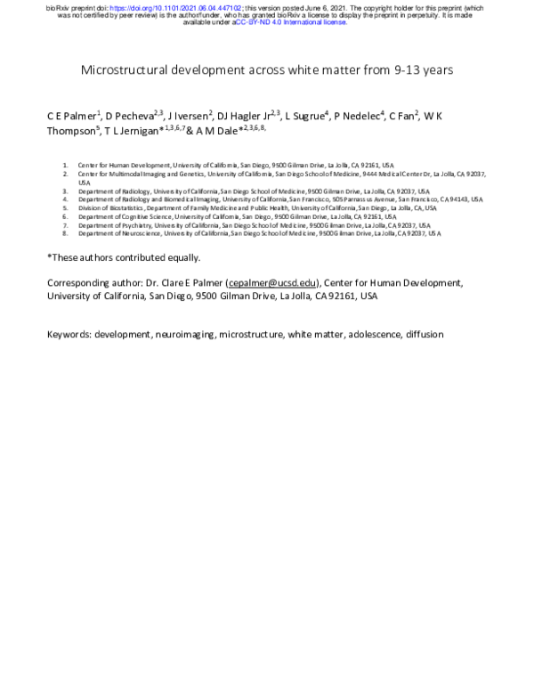 (PDF) Microstructural development from 9-14 years: evidence from the ...