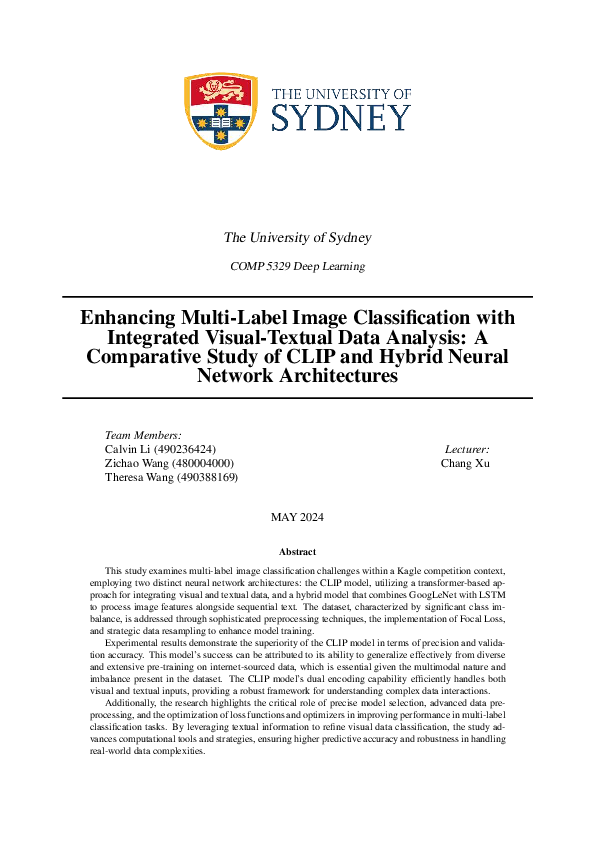 (PDF) Enhancing Multi-Label Image Classification with Integrated Visual-Textual Data Analysis: A ...