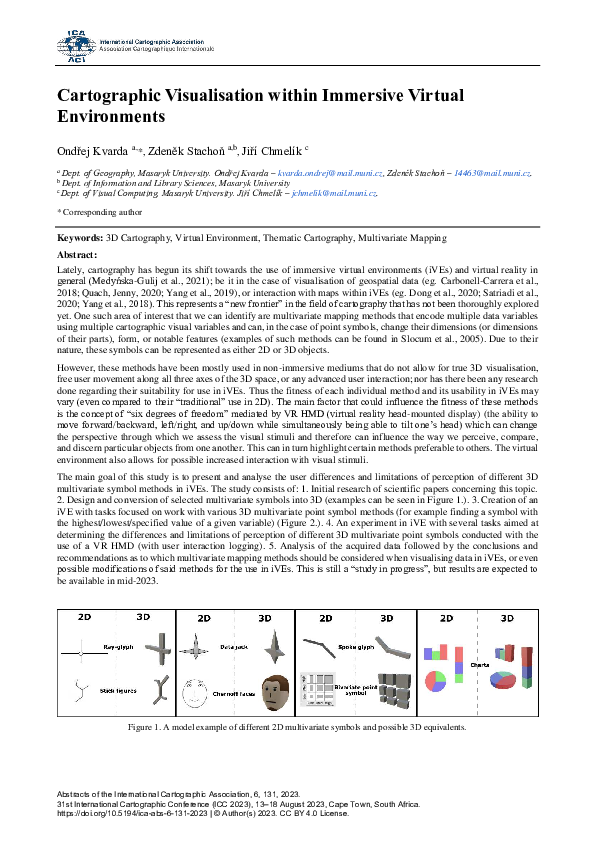 (PDF) Cartographic Visualisation within Immersive Virtual Environments