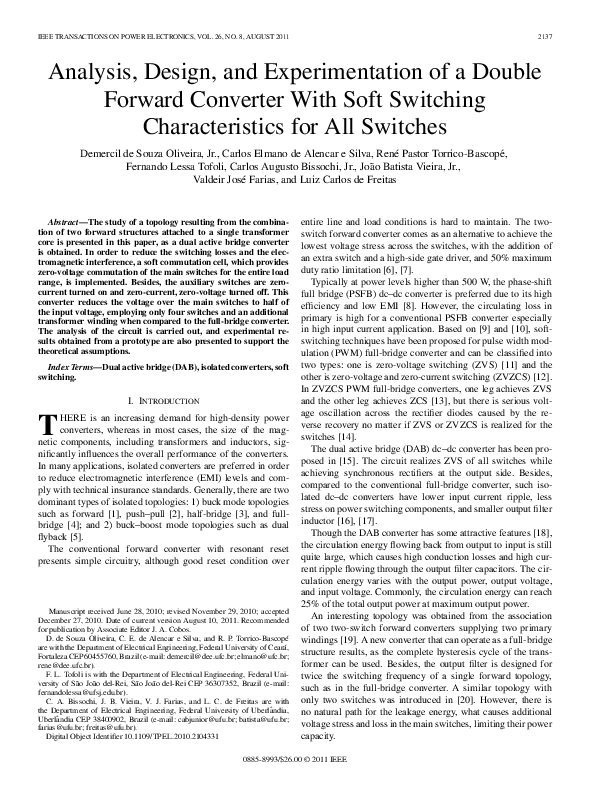 (PDF) Analysis, Design, and Experimentation of a Double Forward ...