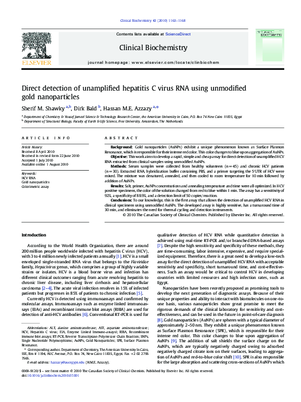 (PDF) Direct detection of unamplified hepatitis C virus RNA using ...