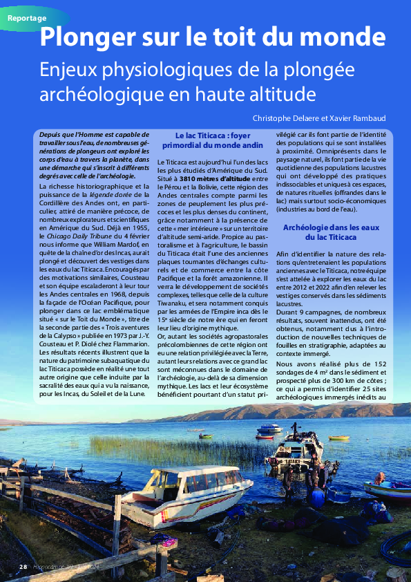 (PDF) (2024) Plonger sur le toit du monde: enjeux physiologiques de la ...