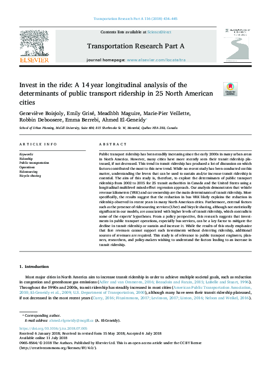 (PDF) Invest in the ride: A 14 year longitudinal analysis of the ...