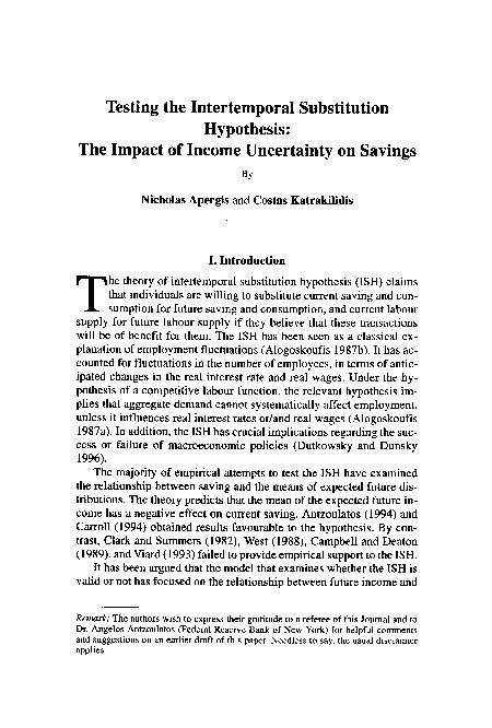 (PDF) Testing the intertemporal substitution hypothesis: The impact of ...