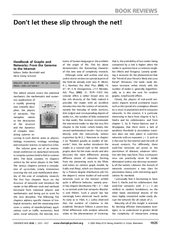 (PDF) Handbook of Graphs and Networks