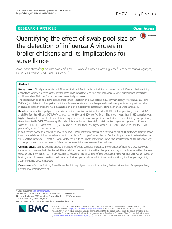 (PDF) Quantifying the effect of swab pool size on the detection of ...
