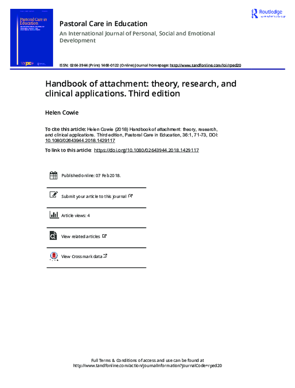 (PDF) Handbook of attachment: theory, research, and clinical ...
