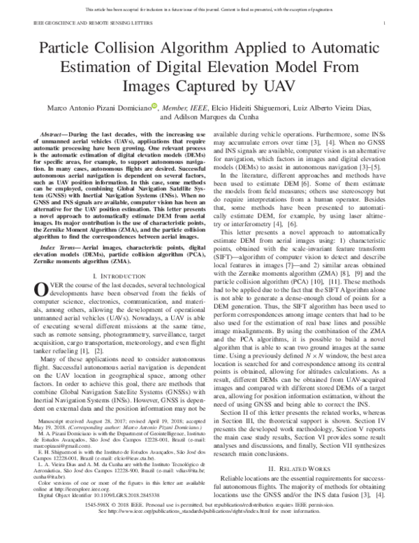 Pdf Particle Collision Algorithm Applied To Automatic Estimation Of 0026