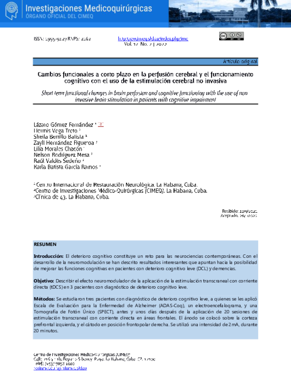 (PDF) Cambios funcionales a corto plazo en la perfusión cerebral y en el funcionamiento ...