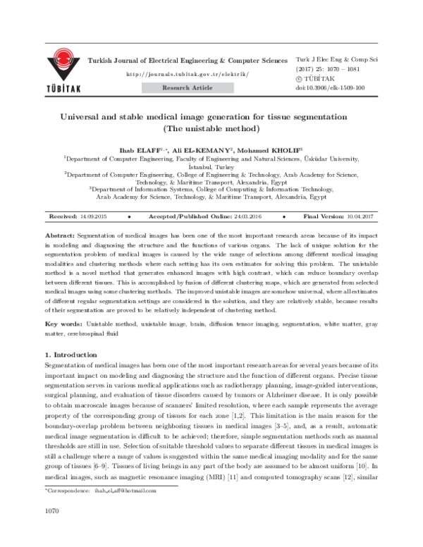 (PDF) Universal and stable medical image generation for tissue segmentation \newline(The ...
