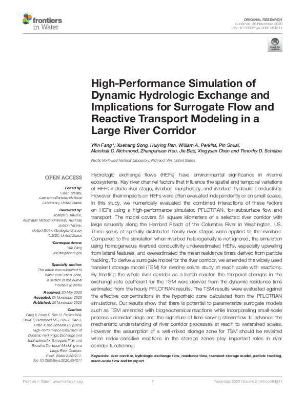 (PDF) High-Performance Simulation of Dynamic Hydrologic Exchange and ...