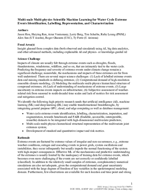 (PDF) Multi-scale Multi-physics Scientific Machine Learning for Water Cycle Extreme Events ...