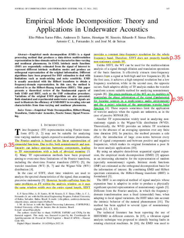 (PDF) Empirical Mode Decomposition: Theory and Applications in ...