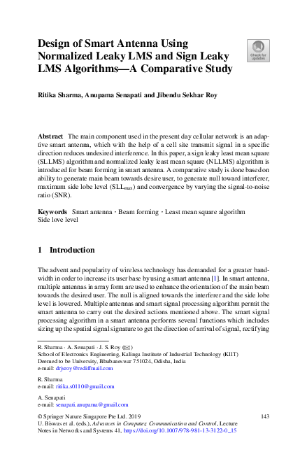 (PDF) Design of Smart Antenna Using Normalized Leaky LMS and Sign Leaky ... (PDF) Design of Smart Antenna Using Normalized Leaky LMS and Sign Leaky ...